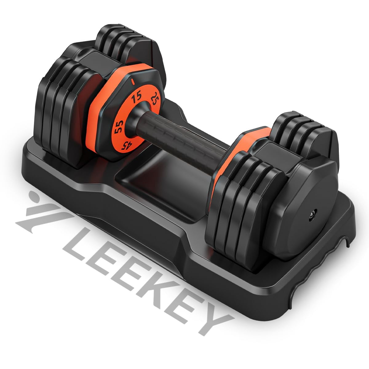 Fast Adjustable Dumbbells with Protective Base, 5-in-1 Weight Options ...