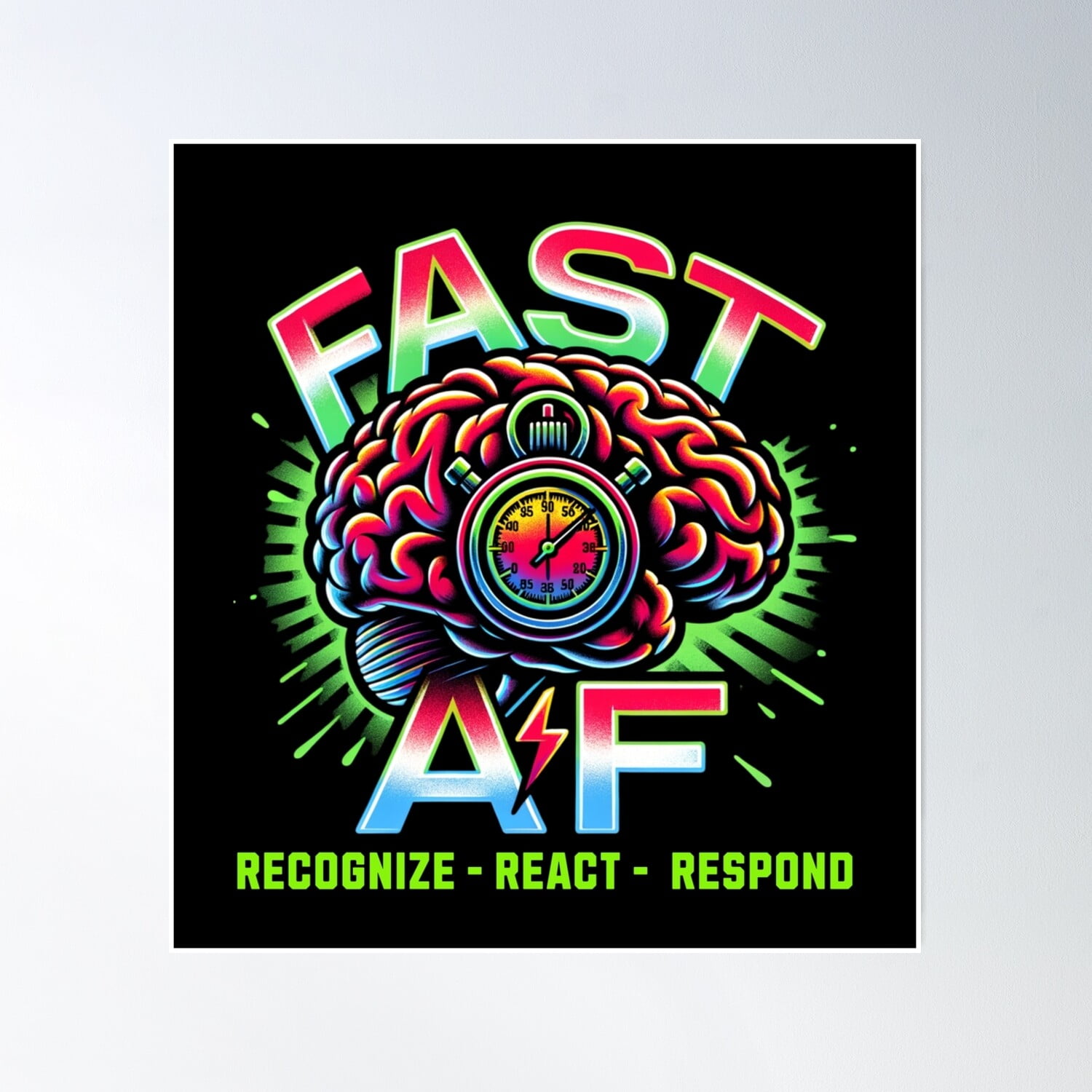 Fast Af Reaction Time Quick Reflexes Design Poster Wall Art, Modern ...
