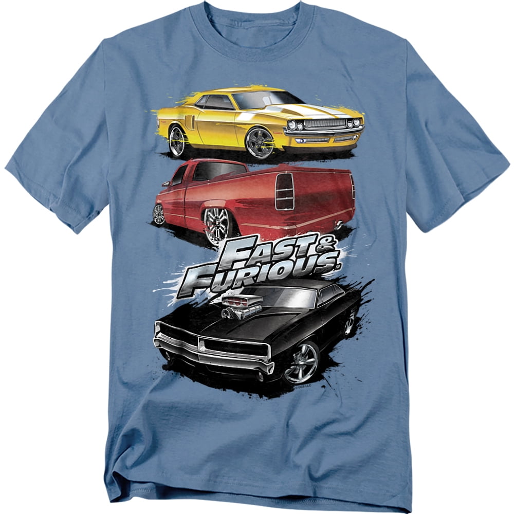 Fast And The Furious T-Shirt Muscle Car Splatter Unisex Graphic Tee For ...