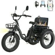 NOMIGO Electric Tricycle, 7 Speed 3 Wheel Electric Bicycle with 48V 15Ah Lithium Battery, Max ...