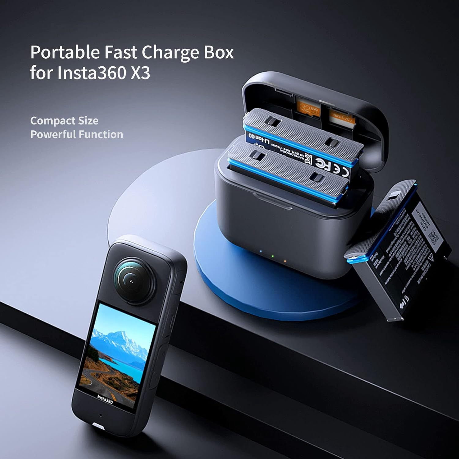 Fast Battery Charger Hub for Insta360 X3 with Misro SD Card Slots and ...