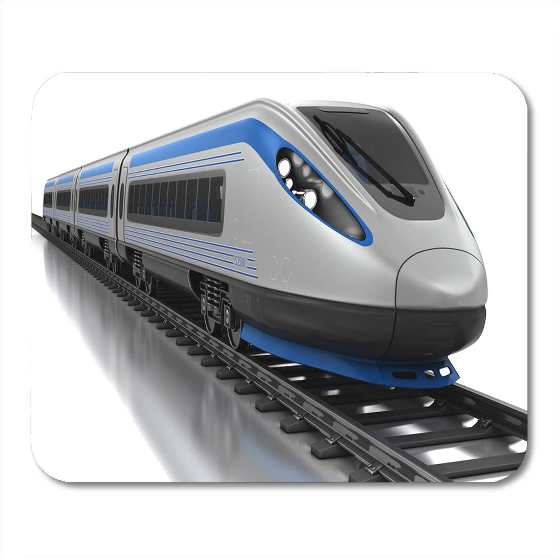Fast Black Modern High Speed Train White 3D Engine Mousepad Mouse Pad ...
