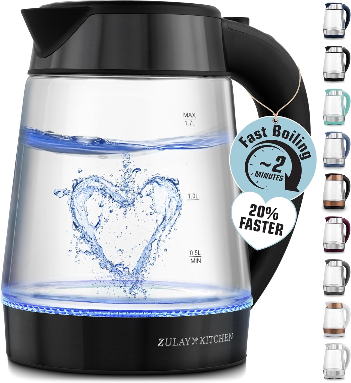 Fast-Boiling Electric Kettle - 1.7L Hot Water Kettle 1500W With Auto ...