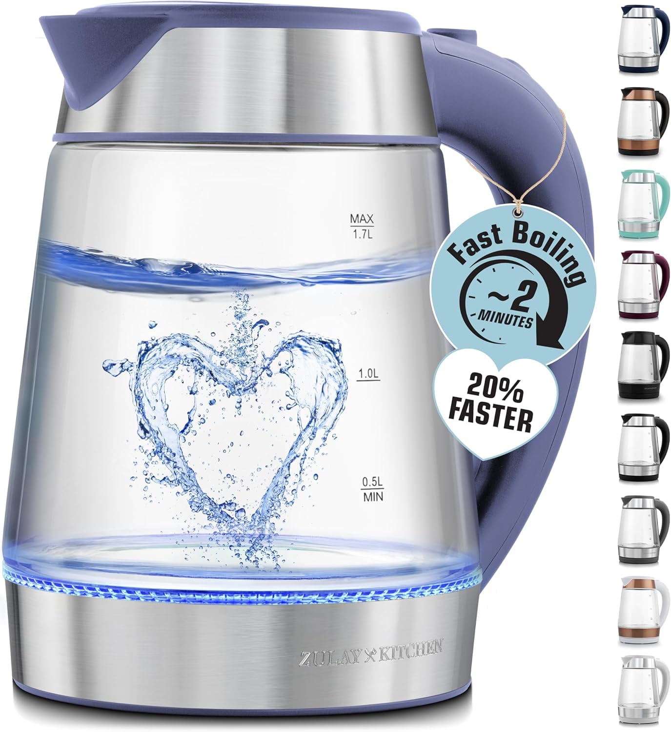 Fast Boiling Electric Water Kettle - 1.7L, 1500W, Auto Shut-Off for ...