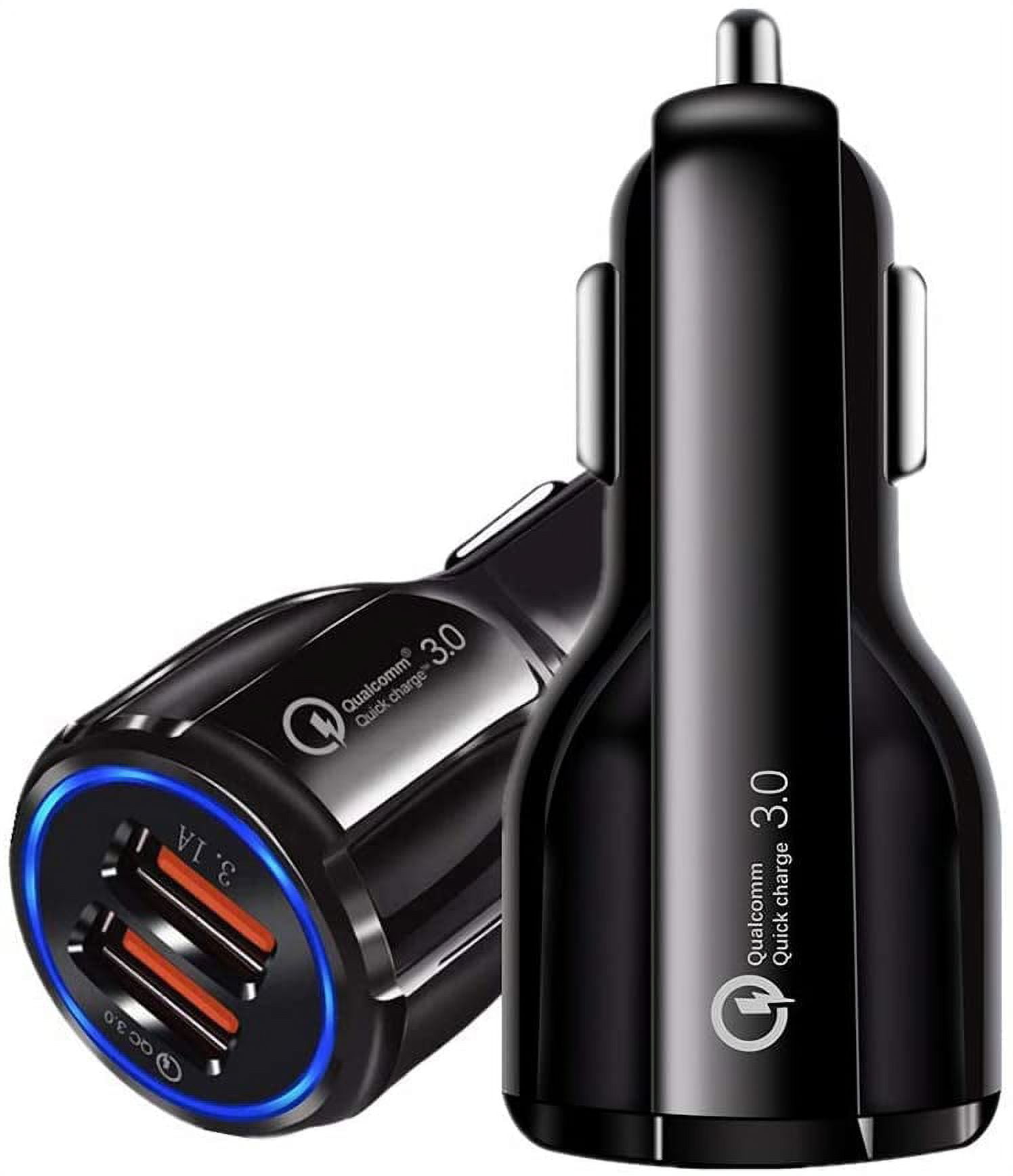 Fast Car Charger, QC3.0 USB Car Adapter, 6A Dual Port USB car Charger ...