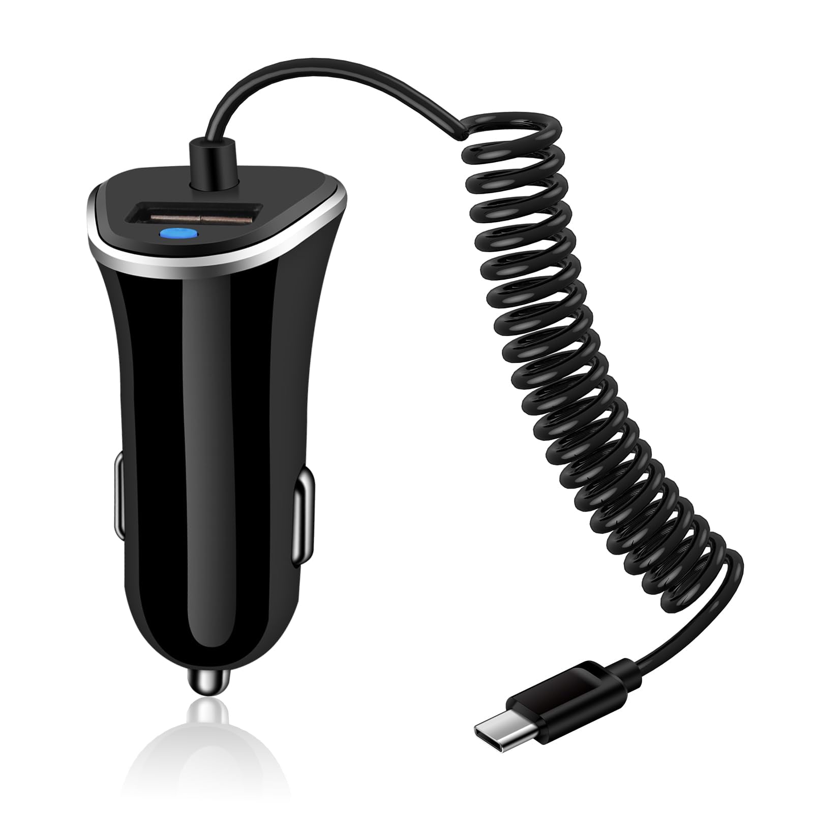 Fast Car Charger Type C Car Lighter Android Charger Adapter with 3ft ...