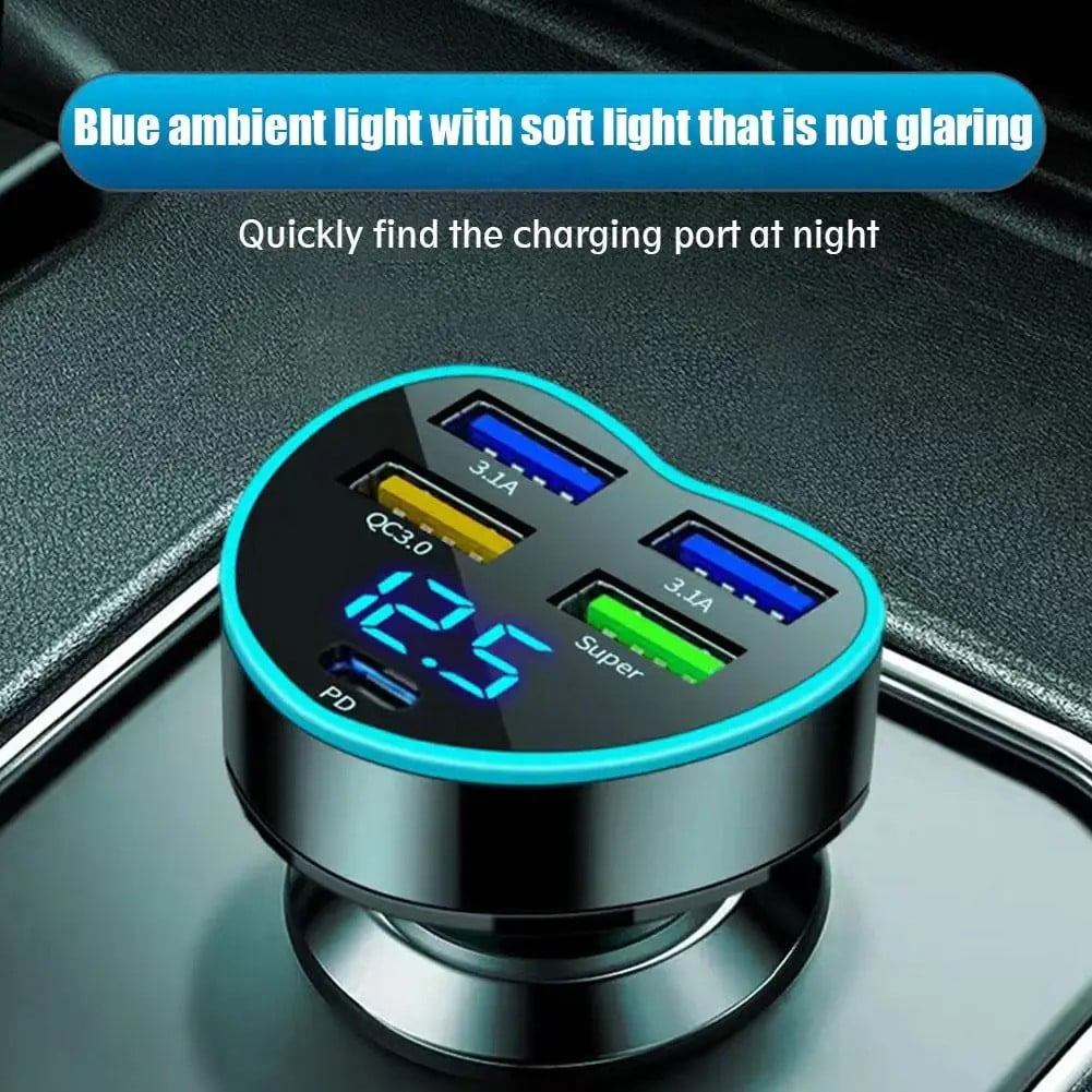 Fast Car Charger with LED Display Screen for Car Battery Voltage ...