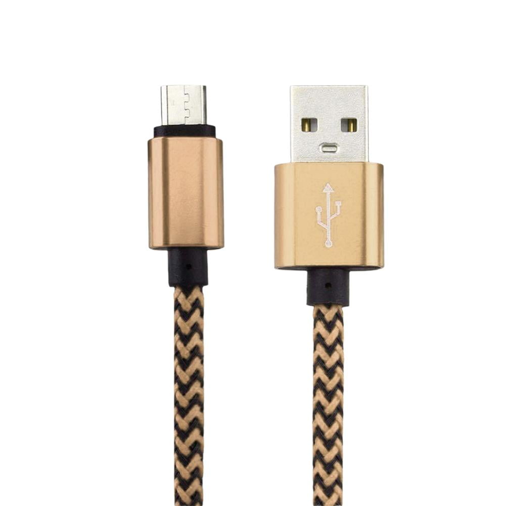 Fast Charge Nylon Braided Data Cable - Black, Gold, Silver, Blue, Red ...