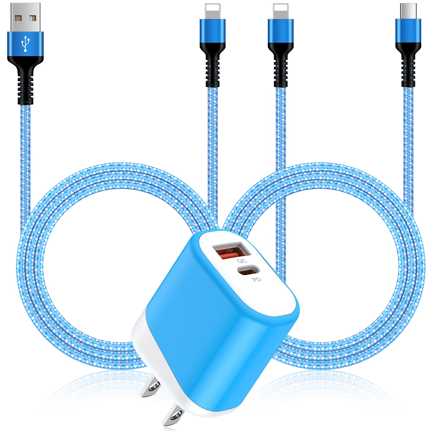 Fast Charger Charging Cable Compatible for iPhone,GAEF PD 20W USB & USB ...