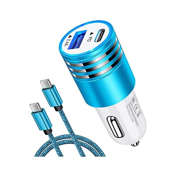 Fast Charger PD Car Charger Block 30W Car Plug+USB C to C Fast Charging ...