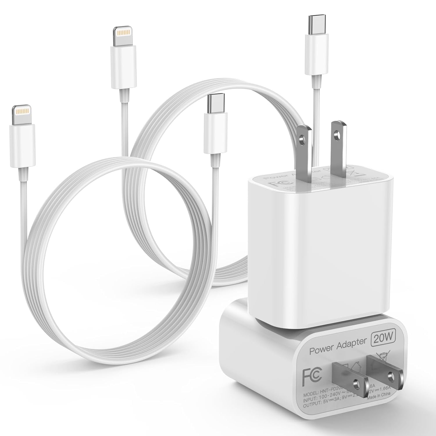 Fast Charger iPhone, 20W USB C Wall Charger with MFi Certified 6 FT ...