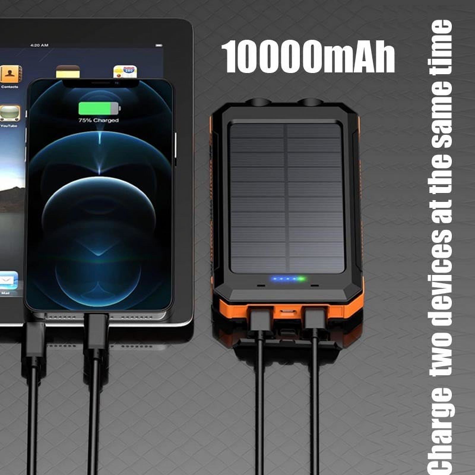 Fast Charging 10000mAh Portable Power Bank with Solar Charging & Dual ...