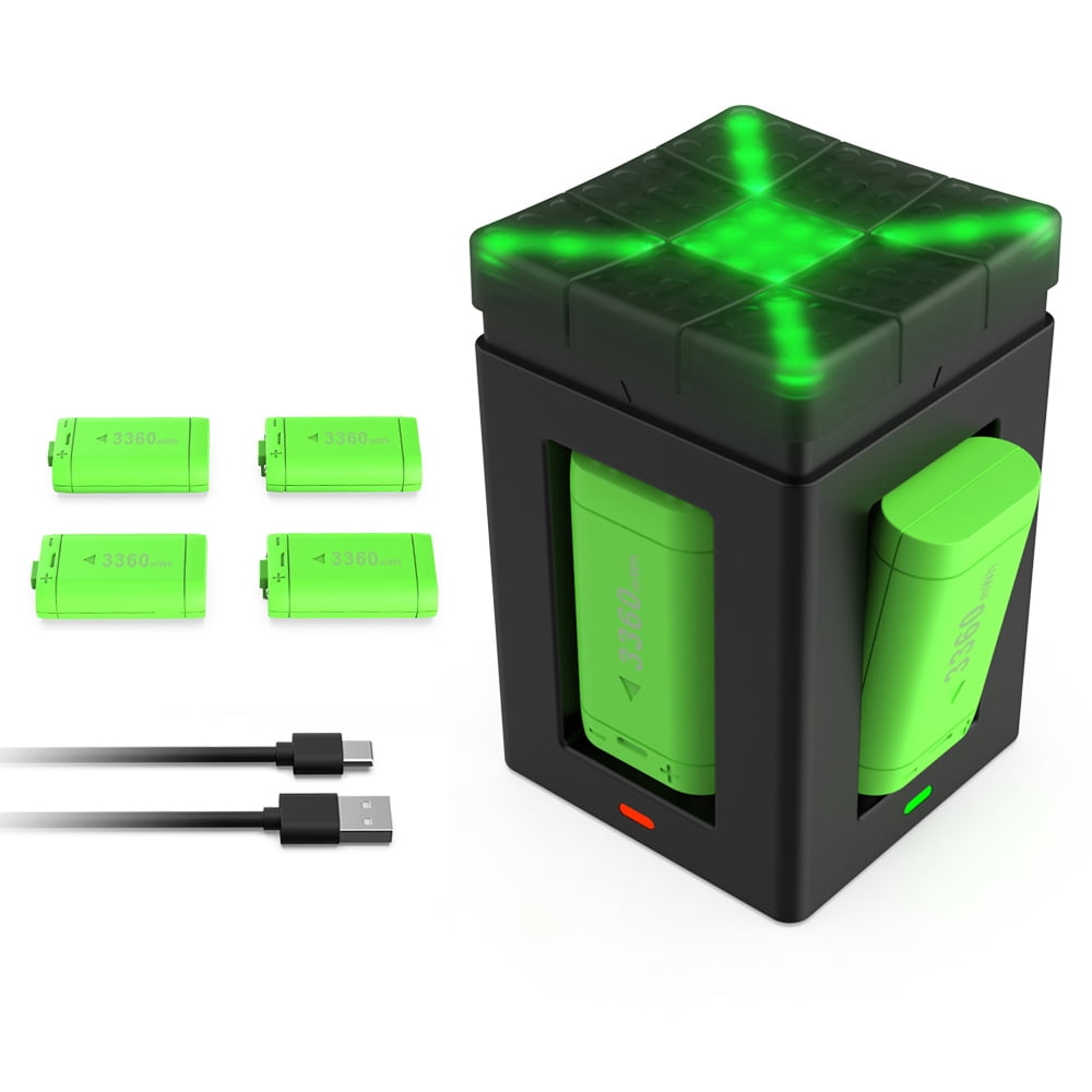 Fast Charging 4x3360mWh Rechargeable Battery Pack with Charger for Xbox ...