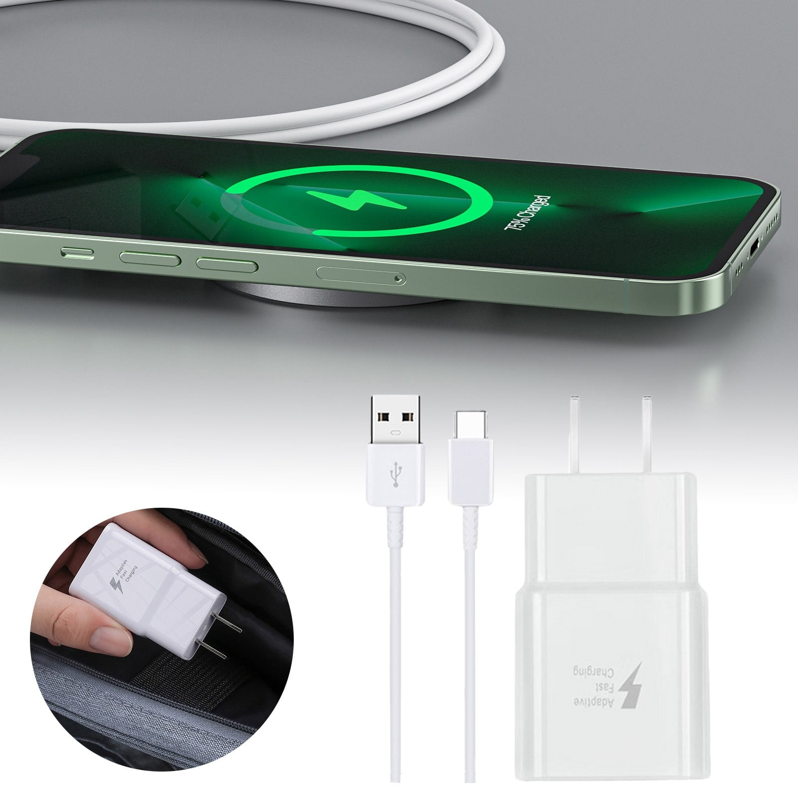 Fast Charging Adapter & Type - C Data Cable for Phones - High - Speed ...