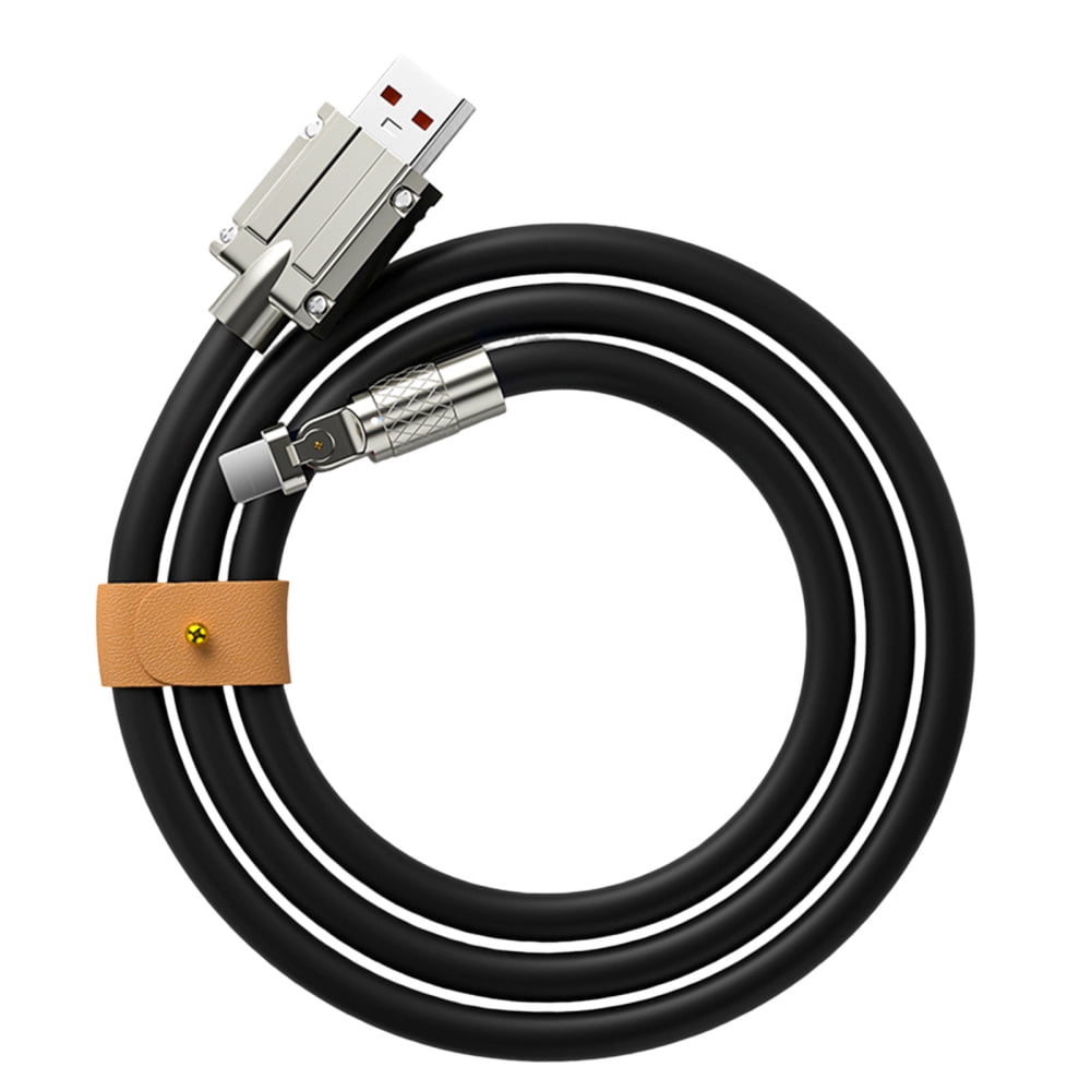 Fast Charging Cable USB to C Cord 180 Degree Rotating Right Angle Head ...