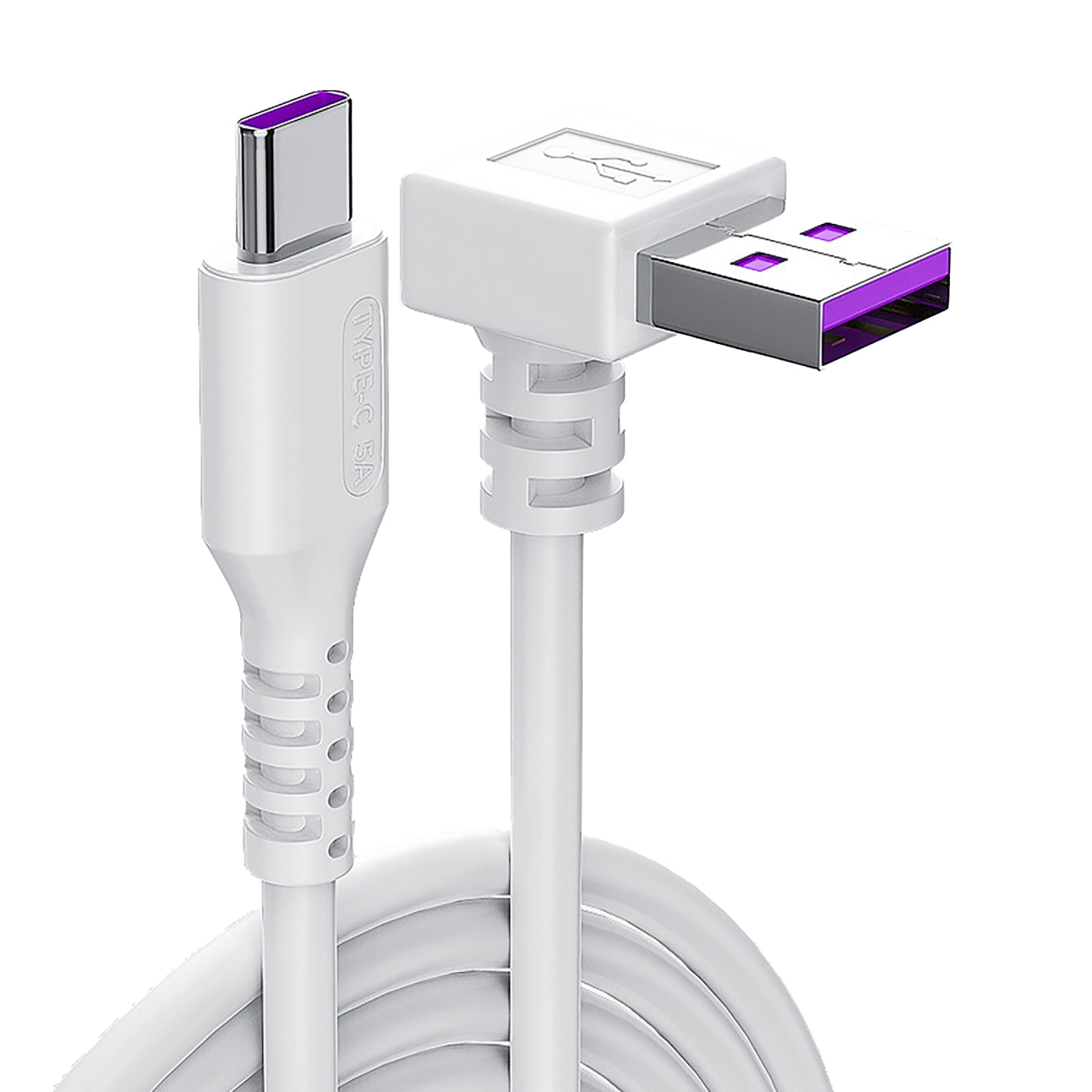 Fast Charging Cable with Right Angled USB Connector Input Straight Head ...