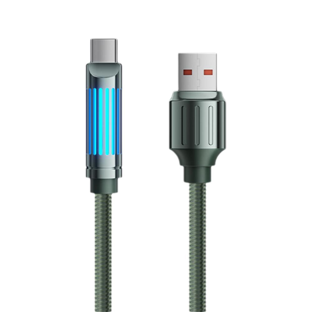 Fast Charging Data Cable Android IOS Type-C Extension RGB LED Weave ...