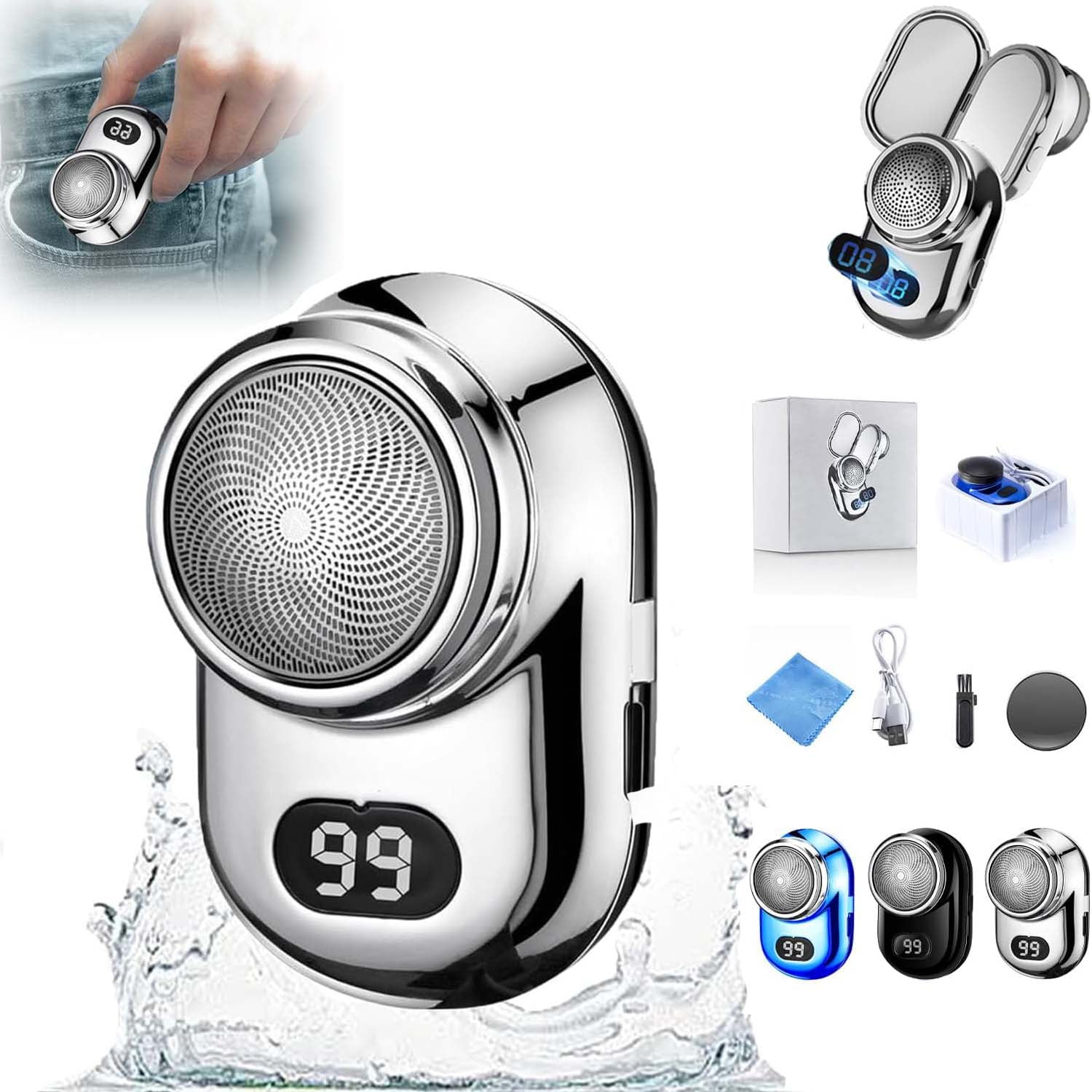 Fast Charging Digital Display Mini Shaver, Waterproof Mini Electric ...