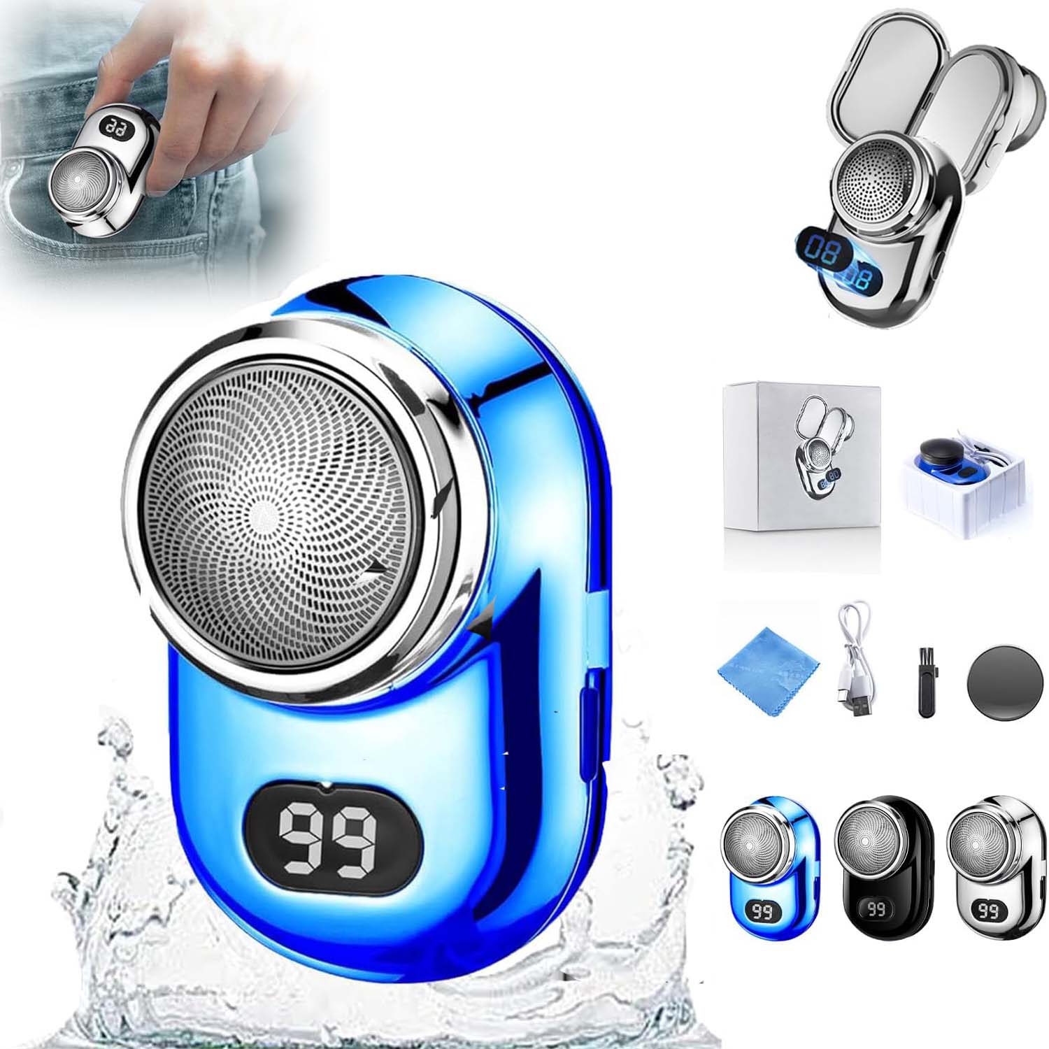 Fast Charging Digital Display Mini Shaver, Waterproof Mini Electric ...