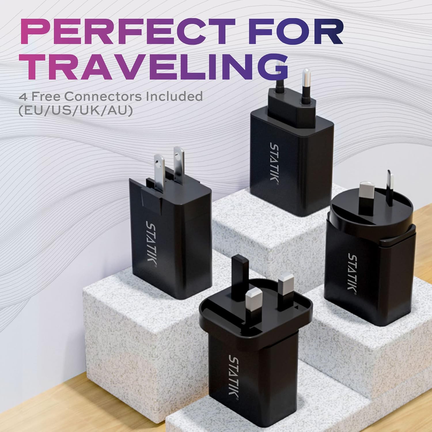 Fast-Charging GaN Power Adapter - 45W Dual USB C & USB - International ...