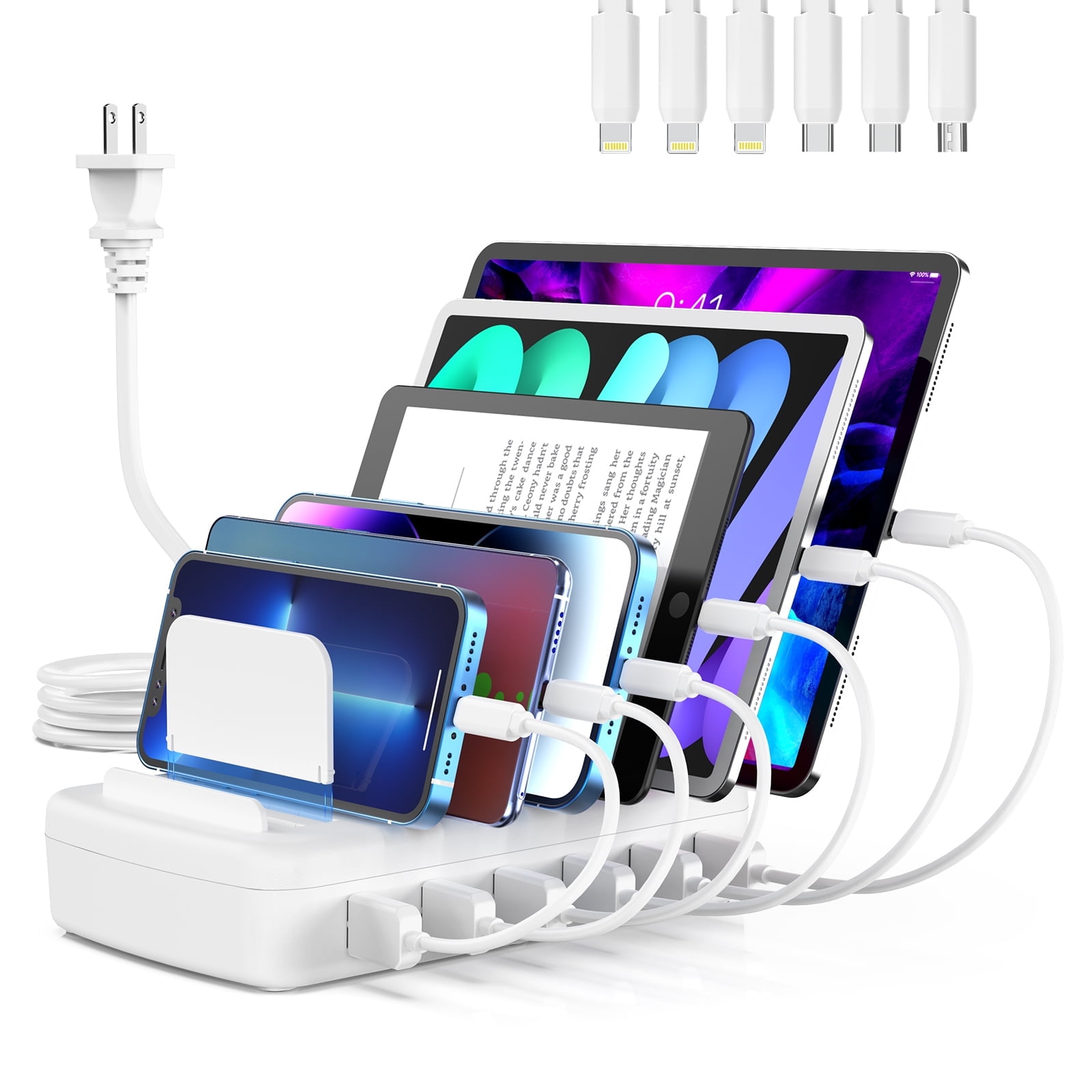 Fast Charging Station for Multiple Devices, 50W 6-Port USB Charging ...