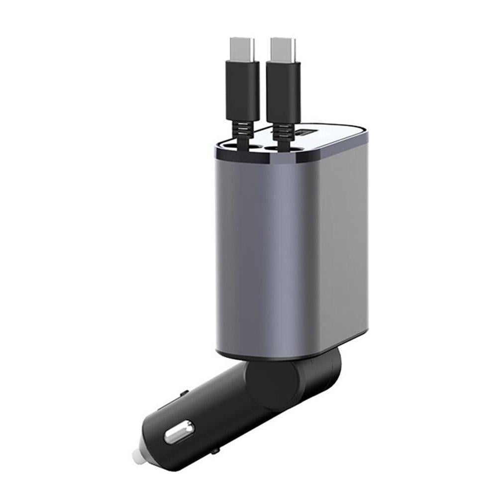 Fast Charging USB Type C Car Charger with Retractable Cord and Li√ J1J2 ...