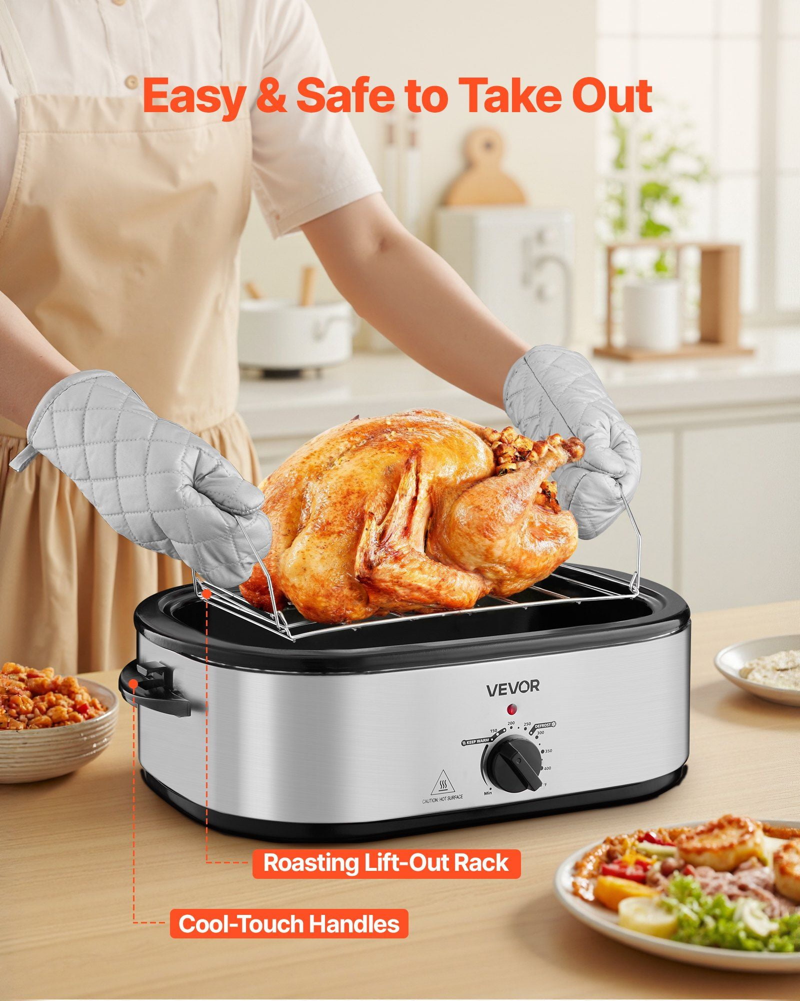 Fast-Cook Electric Roasting Pan 20QT - 150-450°F Adjustable Thermostat ...
