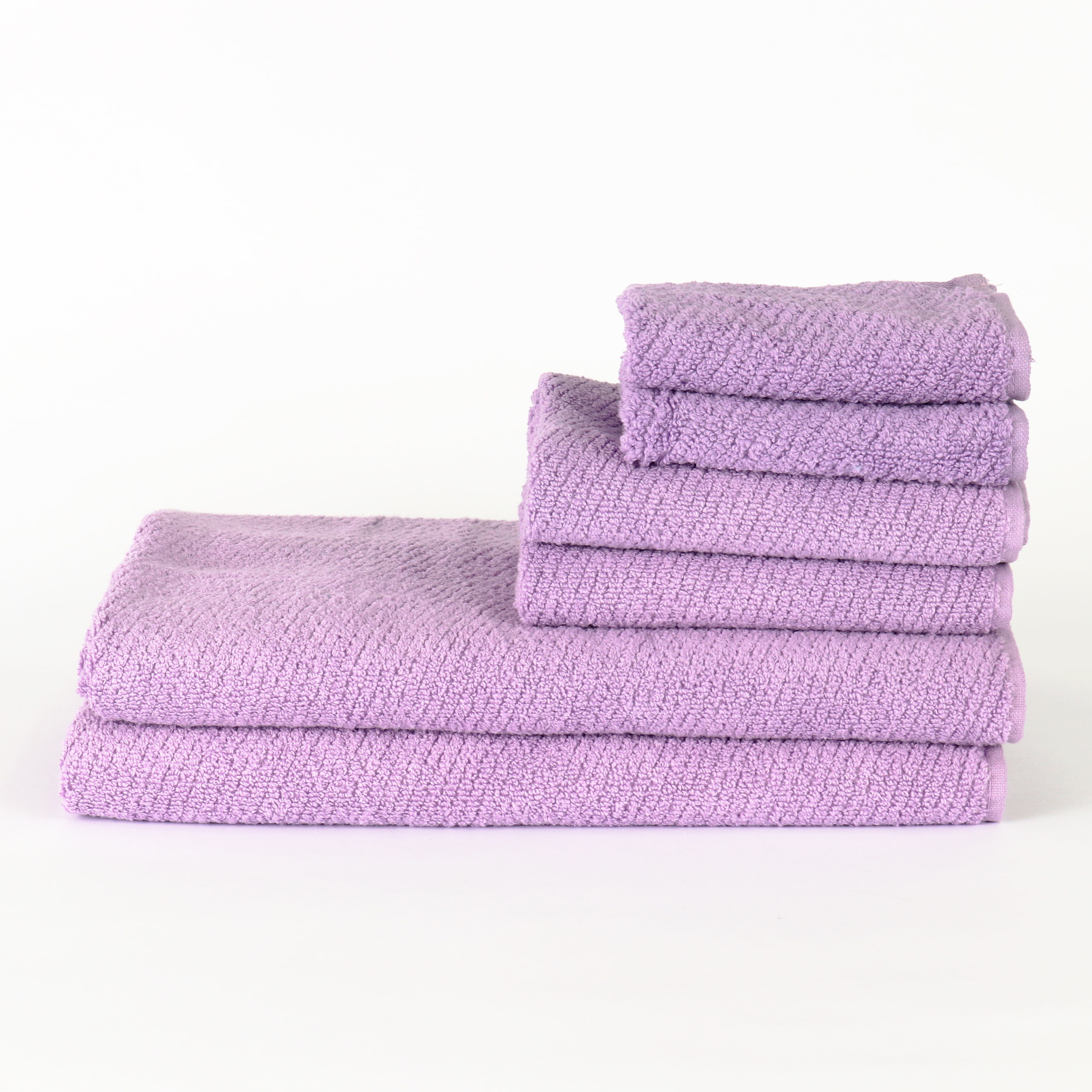 Fast Dry 6-Piece Towel Set: 2 Washcloths, 2 Hand Towels, 2 Bath Towels ...