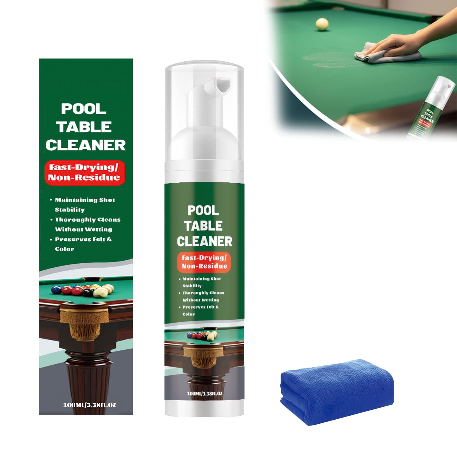 Fast-Drying Pool Table Felt Cleaner Foam, Quick Clean Pool Table Felt ...