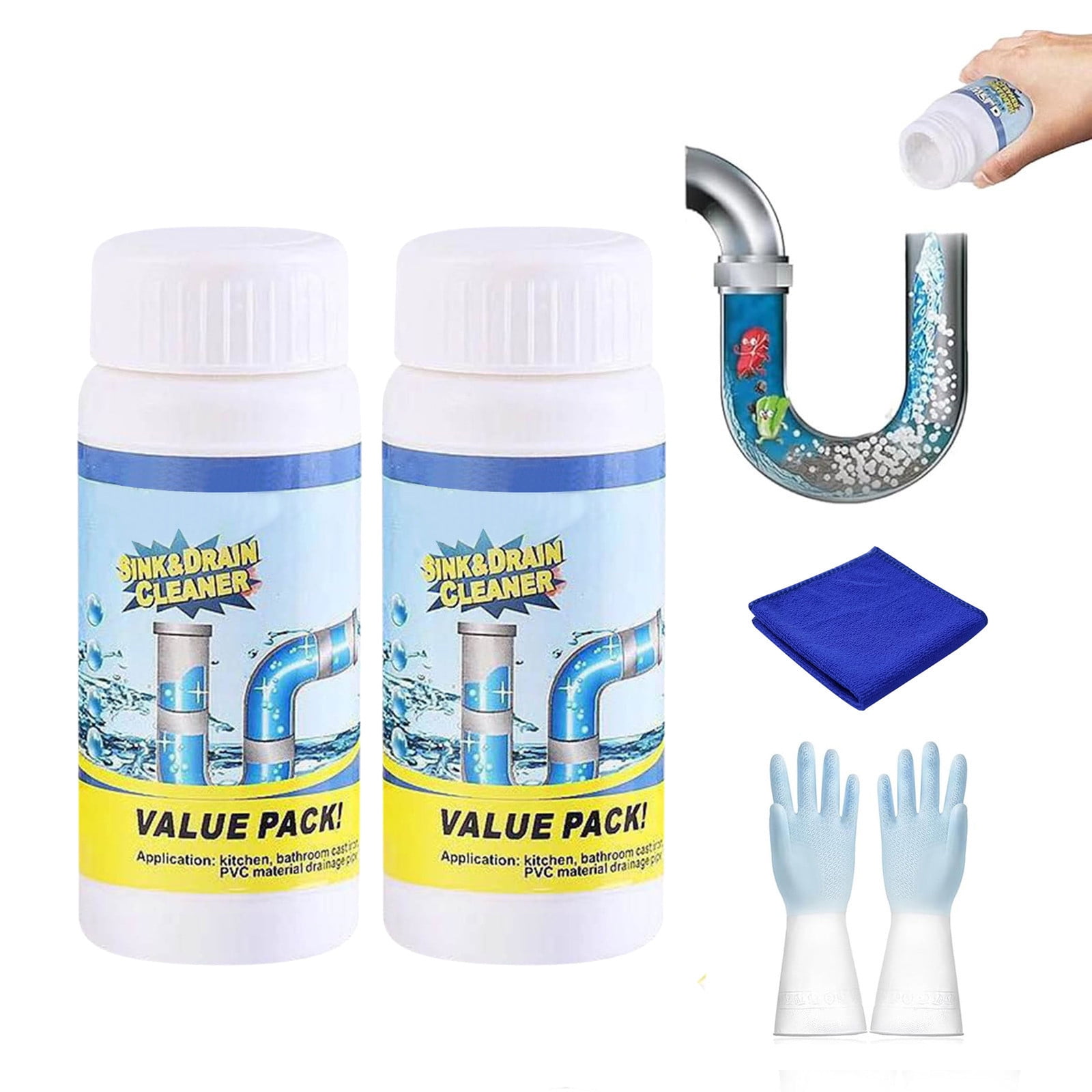 Fast Foam Toilet Cleaner Pipe Clearing Agent, 2pc Foam Cleaner for ...