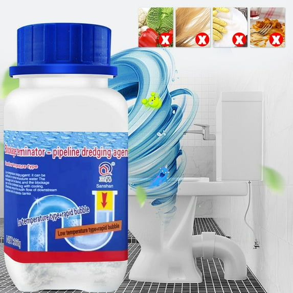 Fast Foam Toilet Cleaner Pipe Clearing Powder Powerful Enzyme Drain ...
