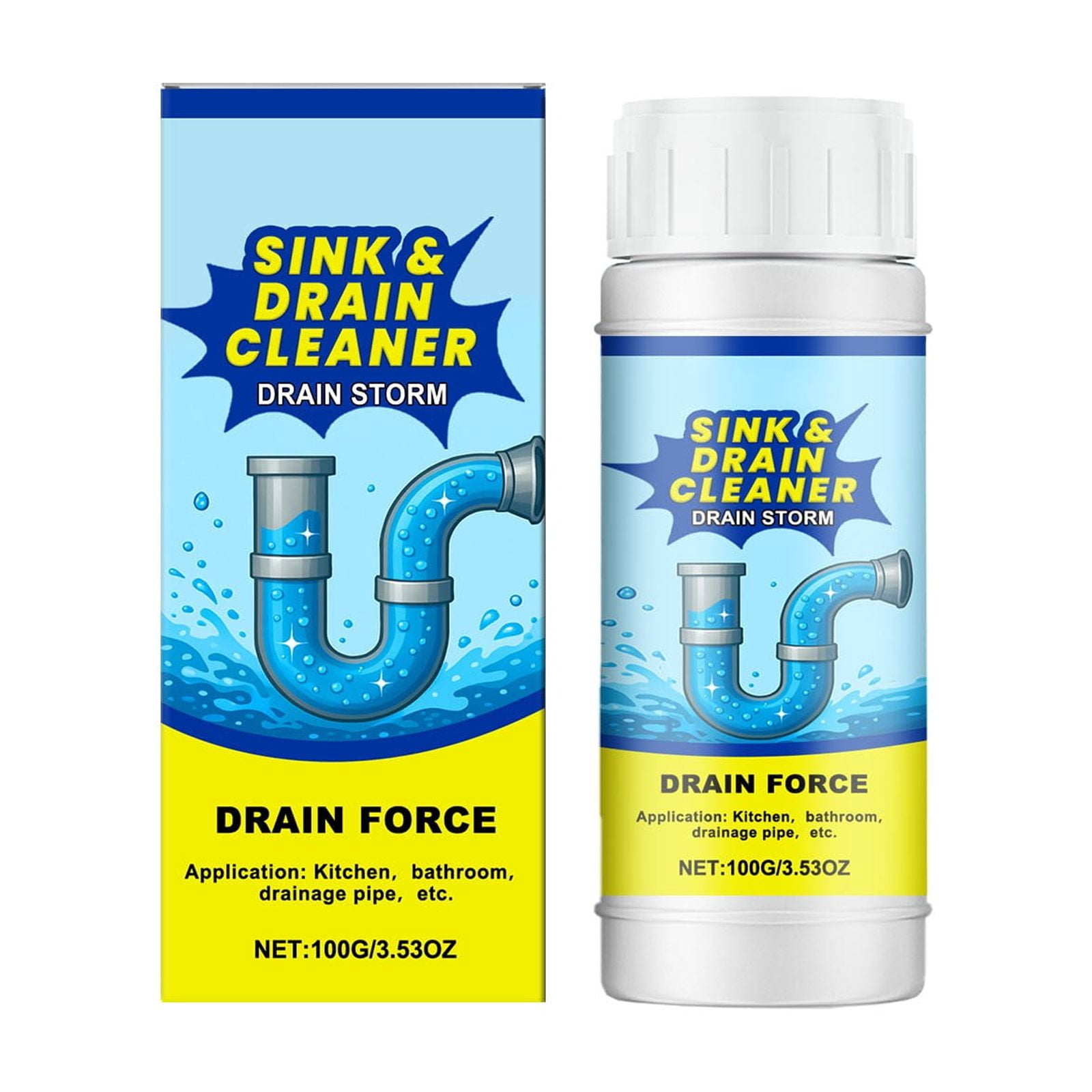 Fast Foaming Drain Cleaner for Kitchen and Pipes Clog Removal Foam ...