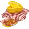 Fast Food Baskets with Checkered Deli Liners,10 Reusable Plastic ...