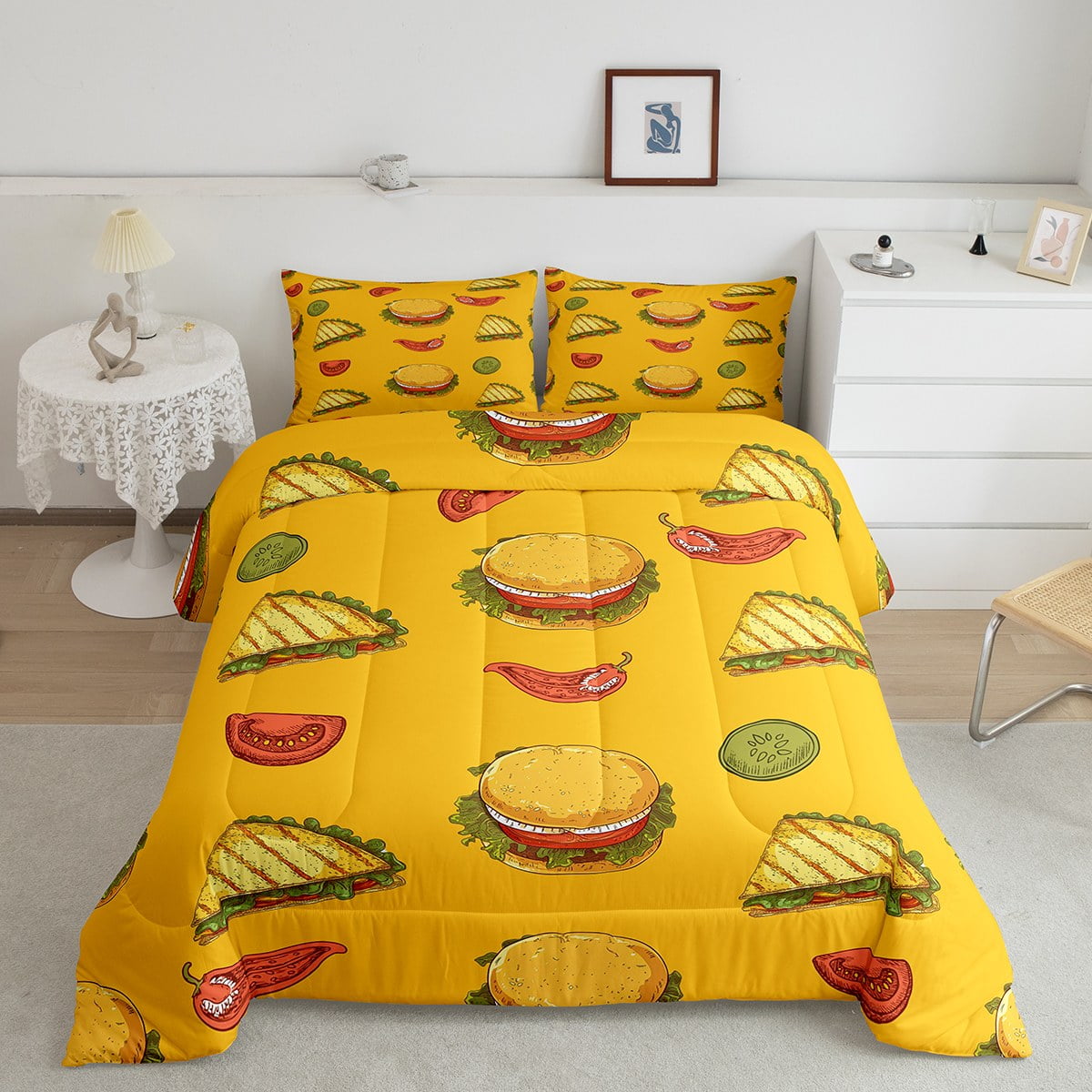 Fast Food Bedding Easter Gifts for Kids Boys Girls Hamburger Sandwich ...
