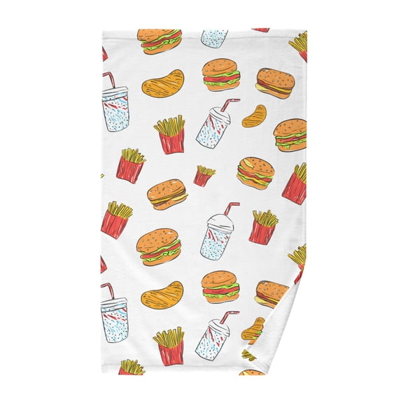Fast Food Cartoon Bath Towel 100% Cotton Soft Thick High Absorbency ...