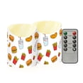 Fast Food Cartoon Flameless Candles 2 PCS with Remote Realistic Moving ...