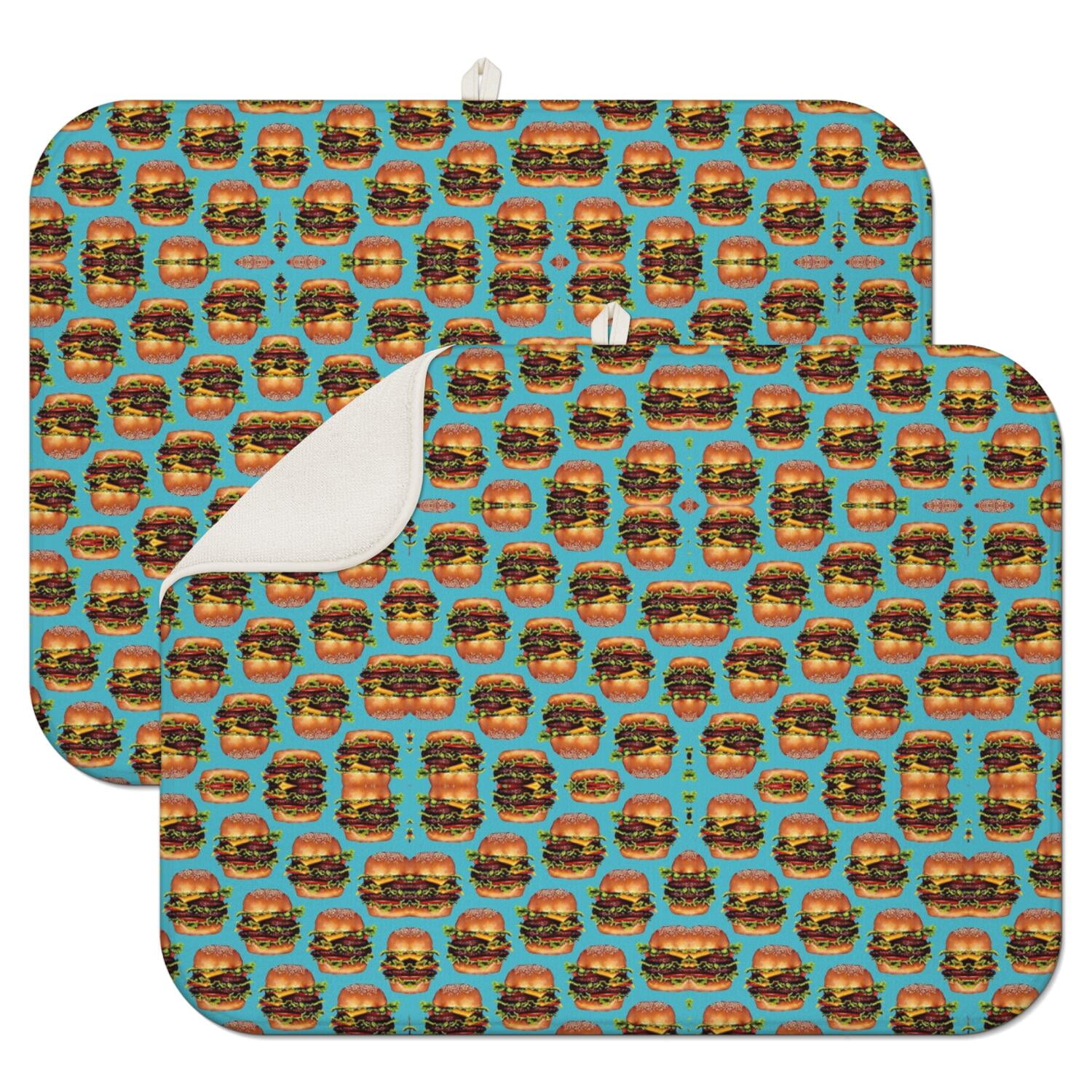 Fast Food Coffee Mat – Absorbent Microfiber Spill Mat Featuring Junk ...