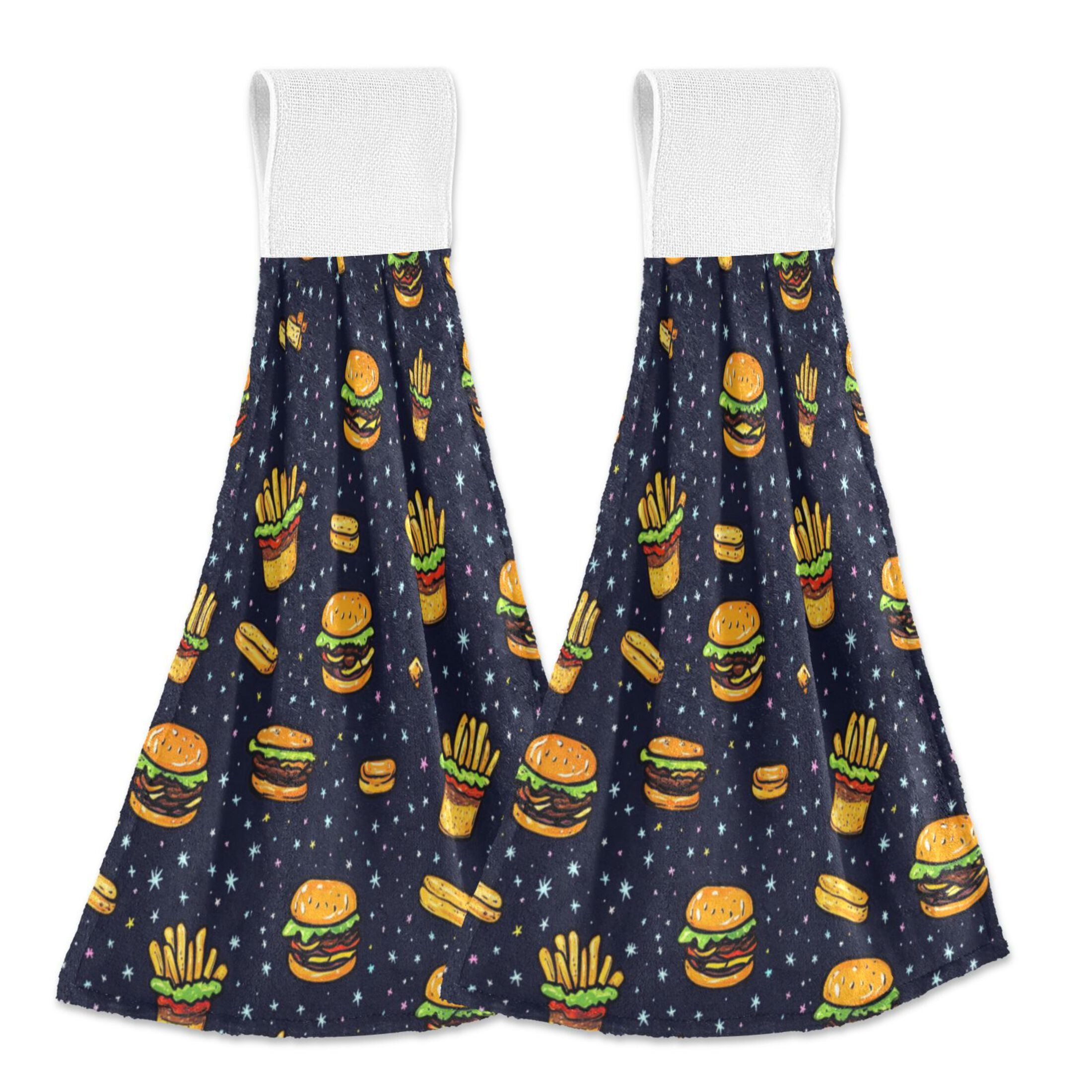 Fast Food Cosmos Hand Towels 2 Pack Quick Drying Home Storage Kitchen ...