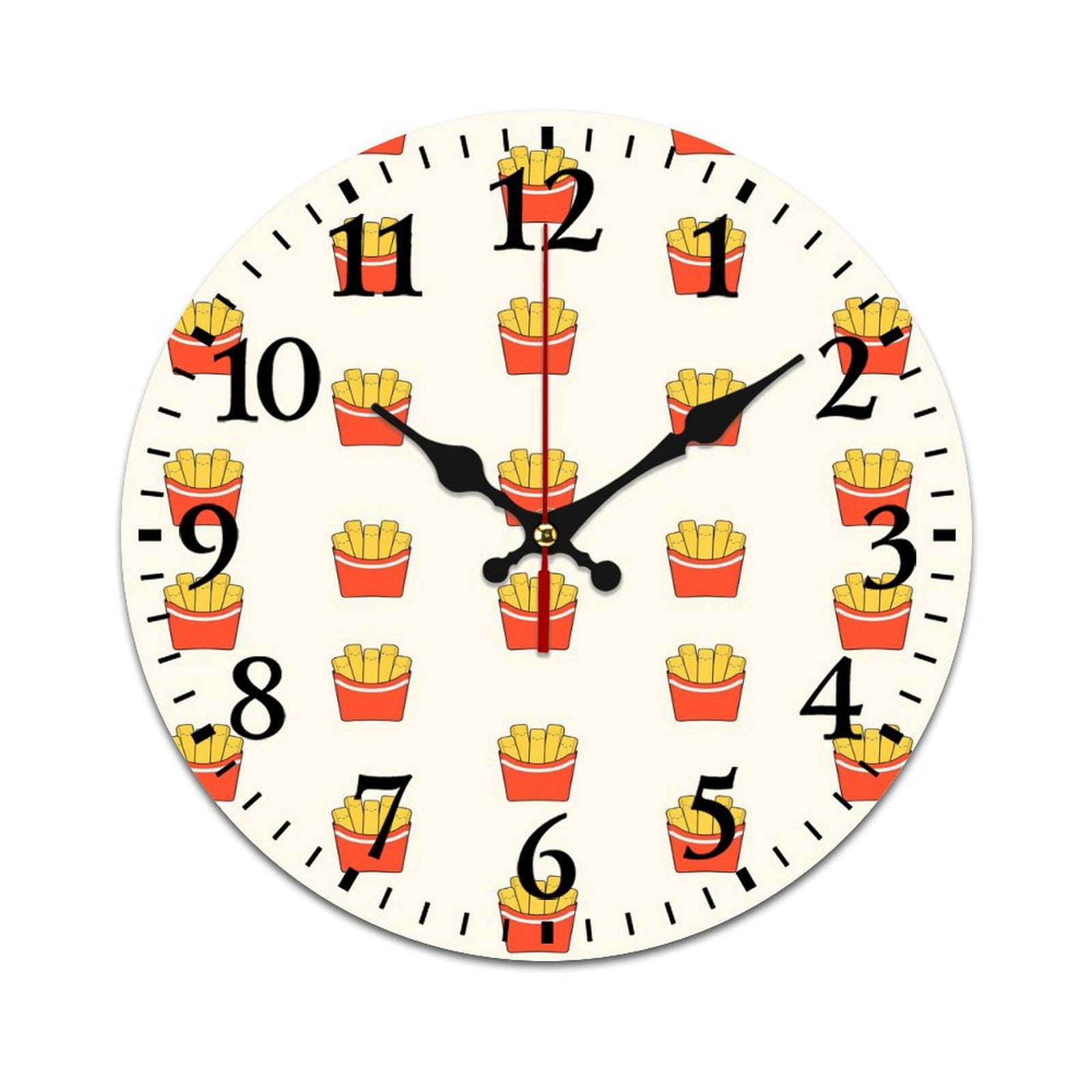 Fast Food French Frie Wall Clock Modern Design Clocks Wall Hanging Home ...