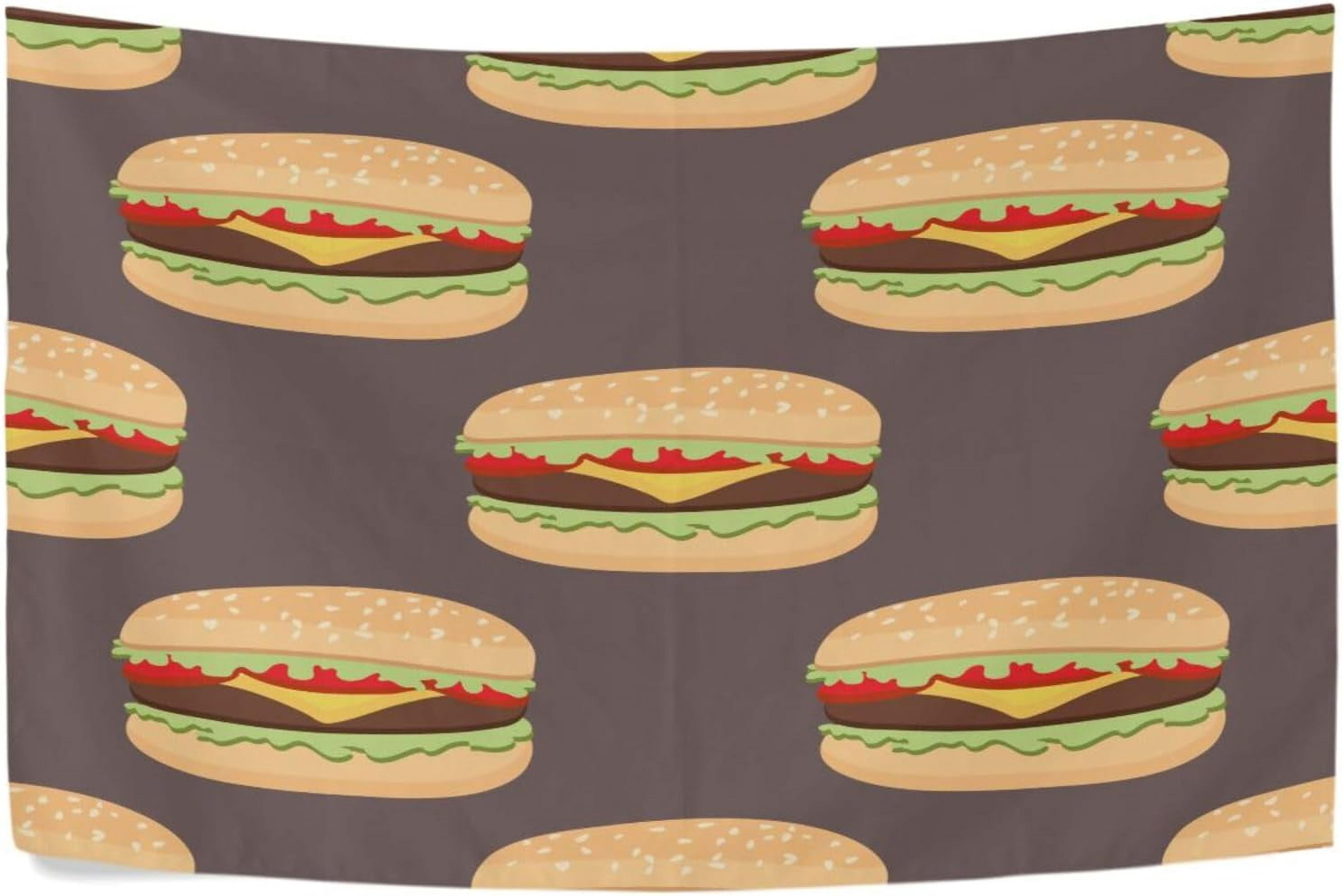Fast Food Hamburger Tapestry Wall Hanging Tapestries Happy Colorful ...