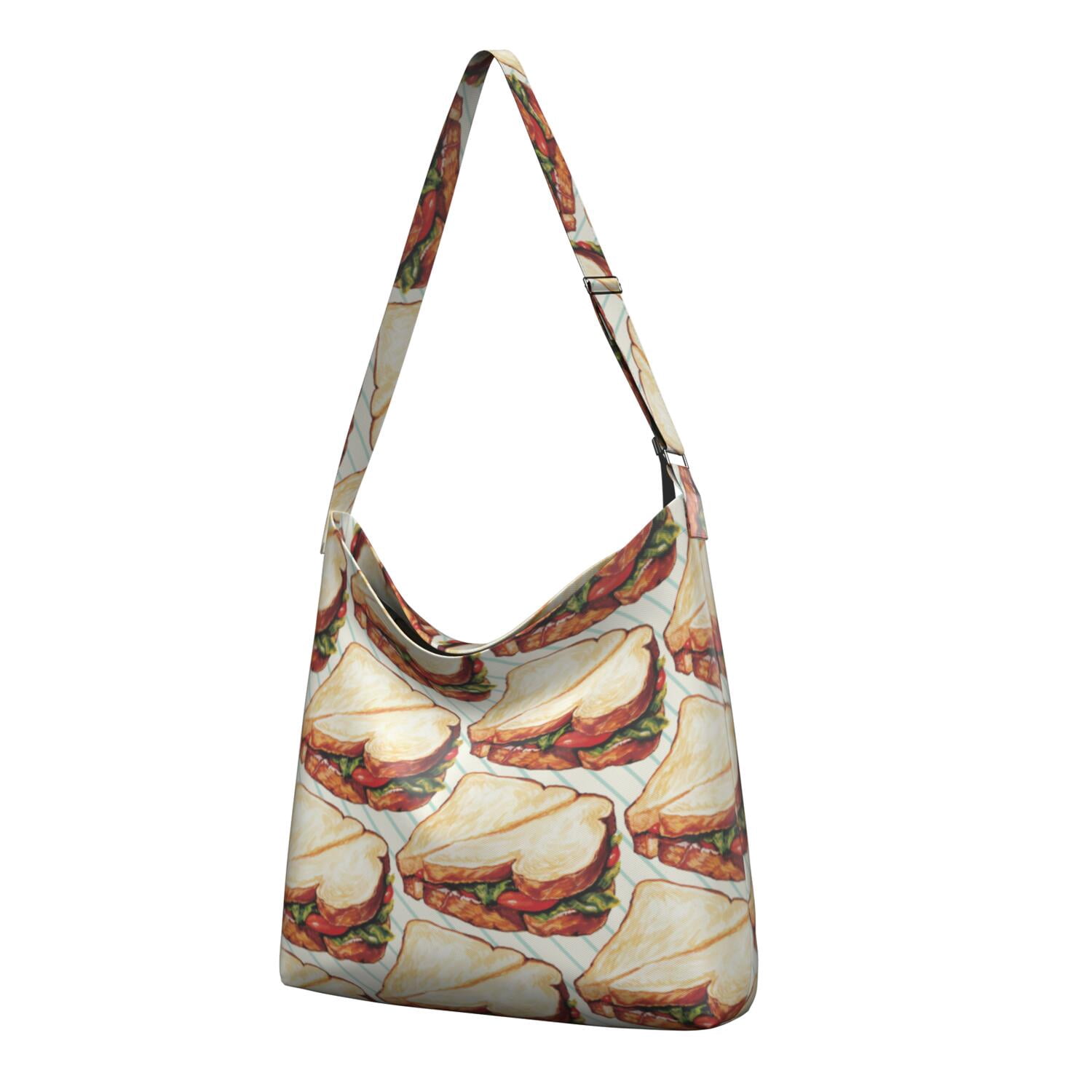Fast Food Junk Food Canvas Tote Bag – Hamburger Design, Reusable & Eco ...