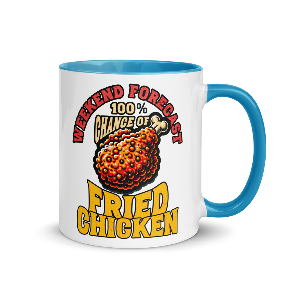 Fast Food Lover Mug with Color Inside, Weekend Forecast 100% Chance of ...