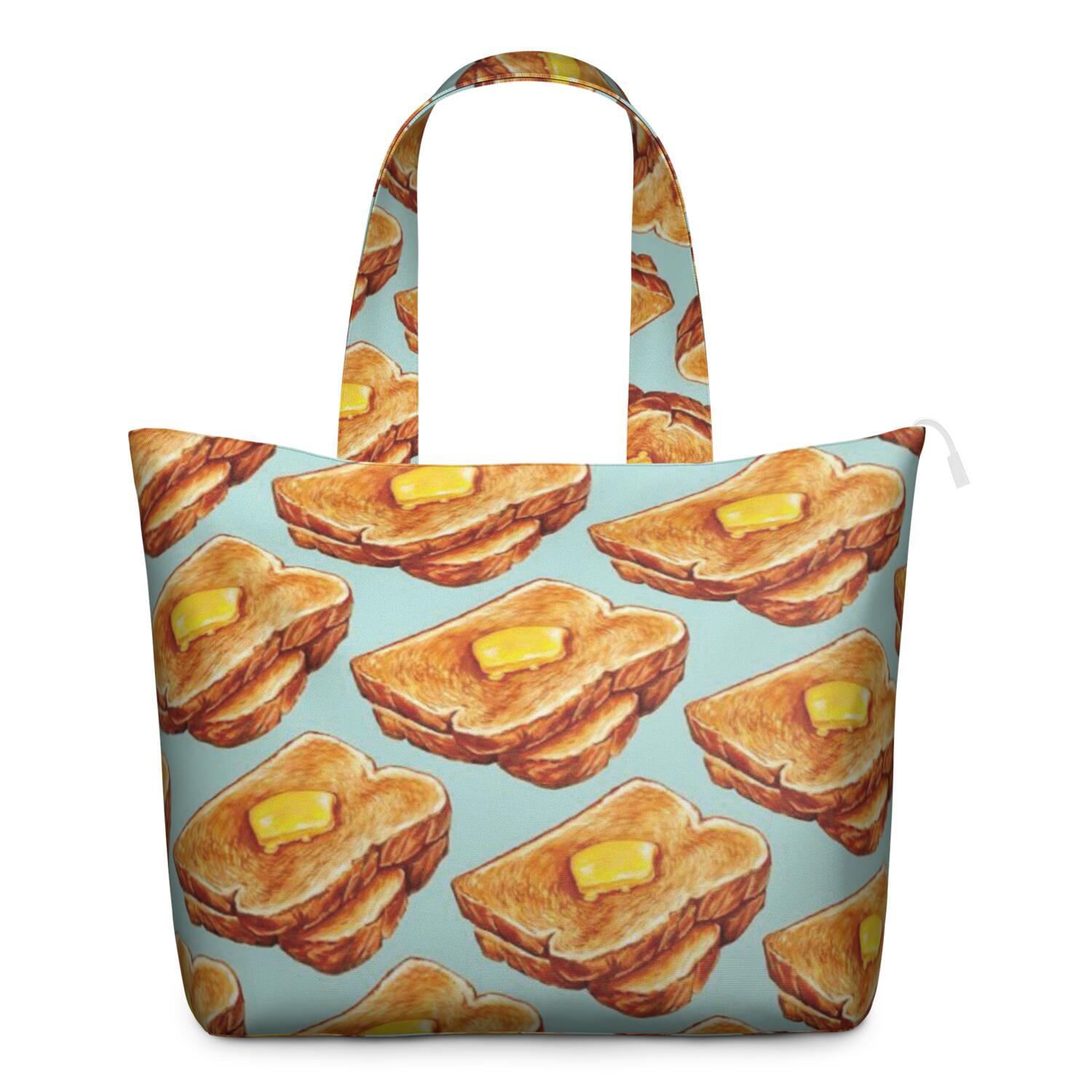 Fast Food Lovers' Durable Carry-On Tote Bag - Spacious Zipper Closure ...