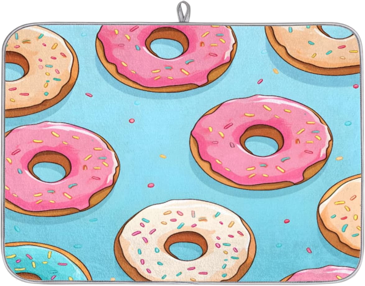 Fast Food Pizza Pattern Dish Drying Mat for Kitchen Counter Microfiber ...