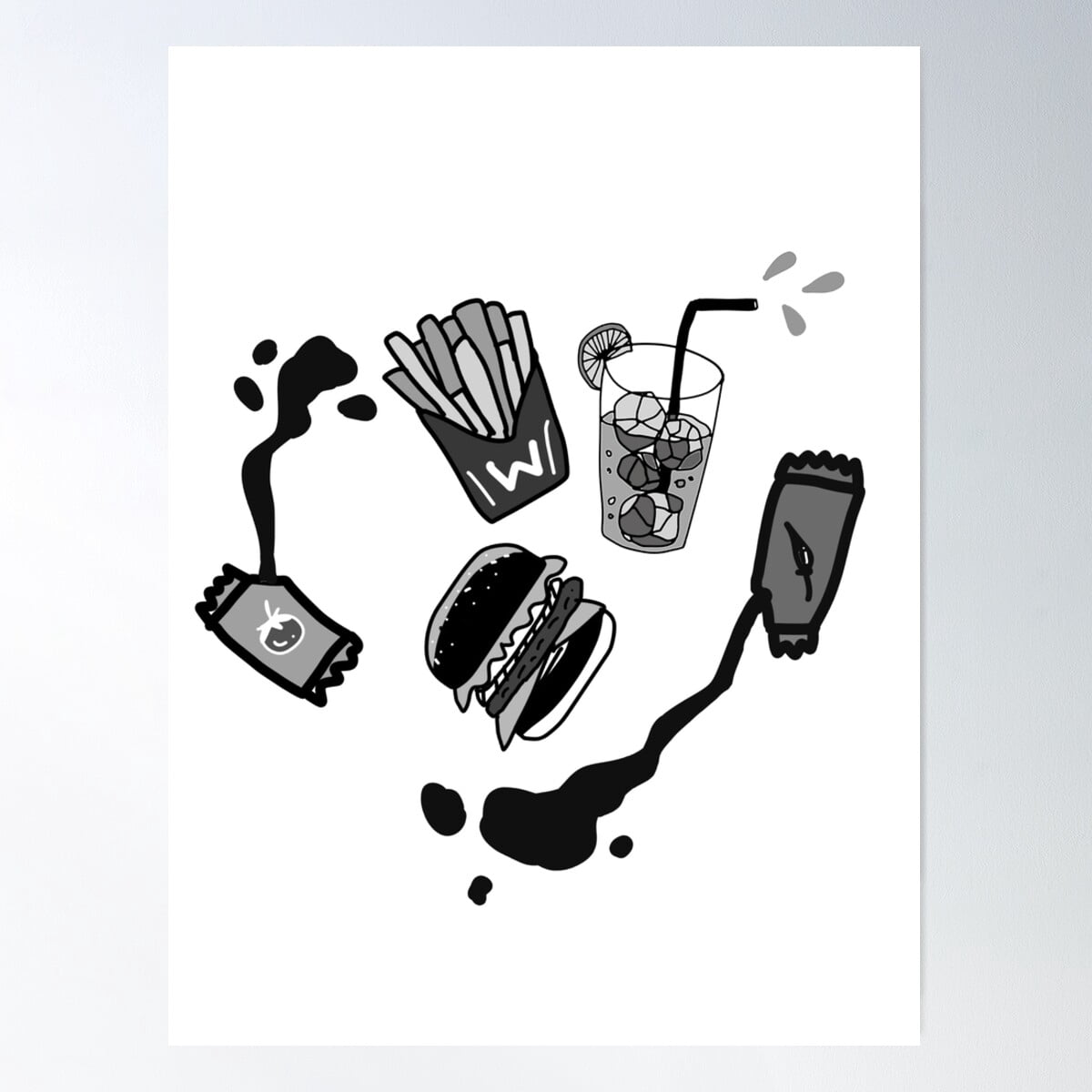 Fast Food Poster Wall Art, Modern Wall Decor For Living Room Bedroom ...