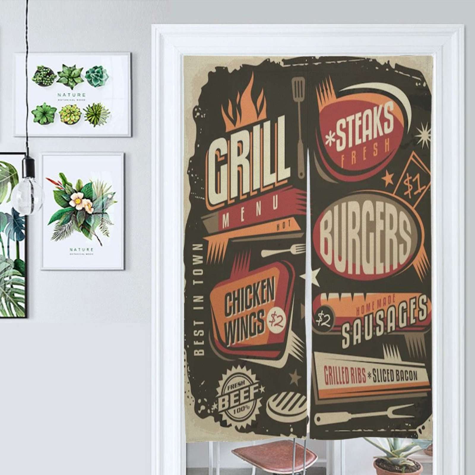 Fast Food Restaurant Menu Door Curtain Nordic Living Room DoorCurtain ...