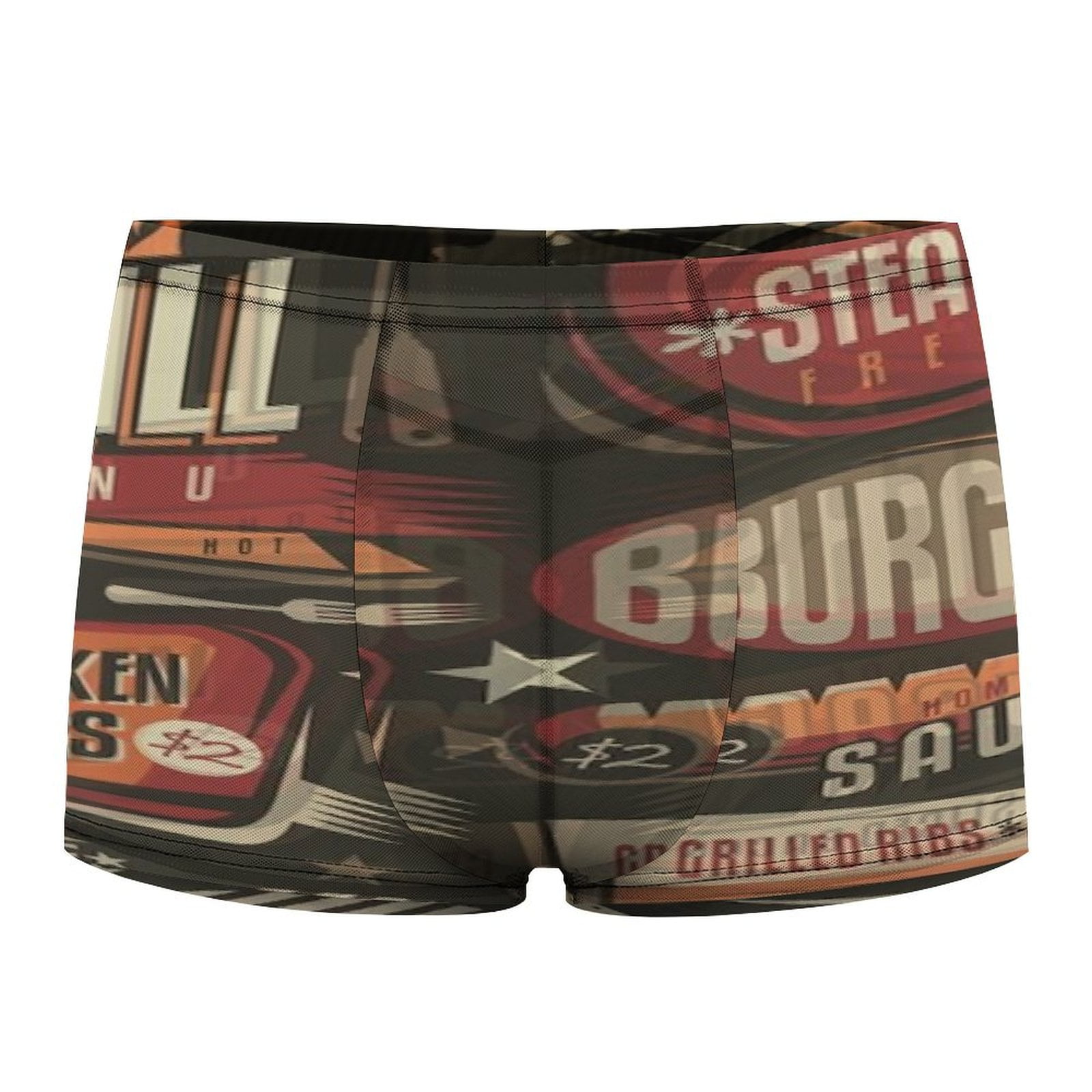 Fast Food Restaurant Menu Men's Mesh Boxer Briefs Cooling Breathable ...