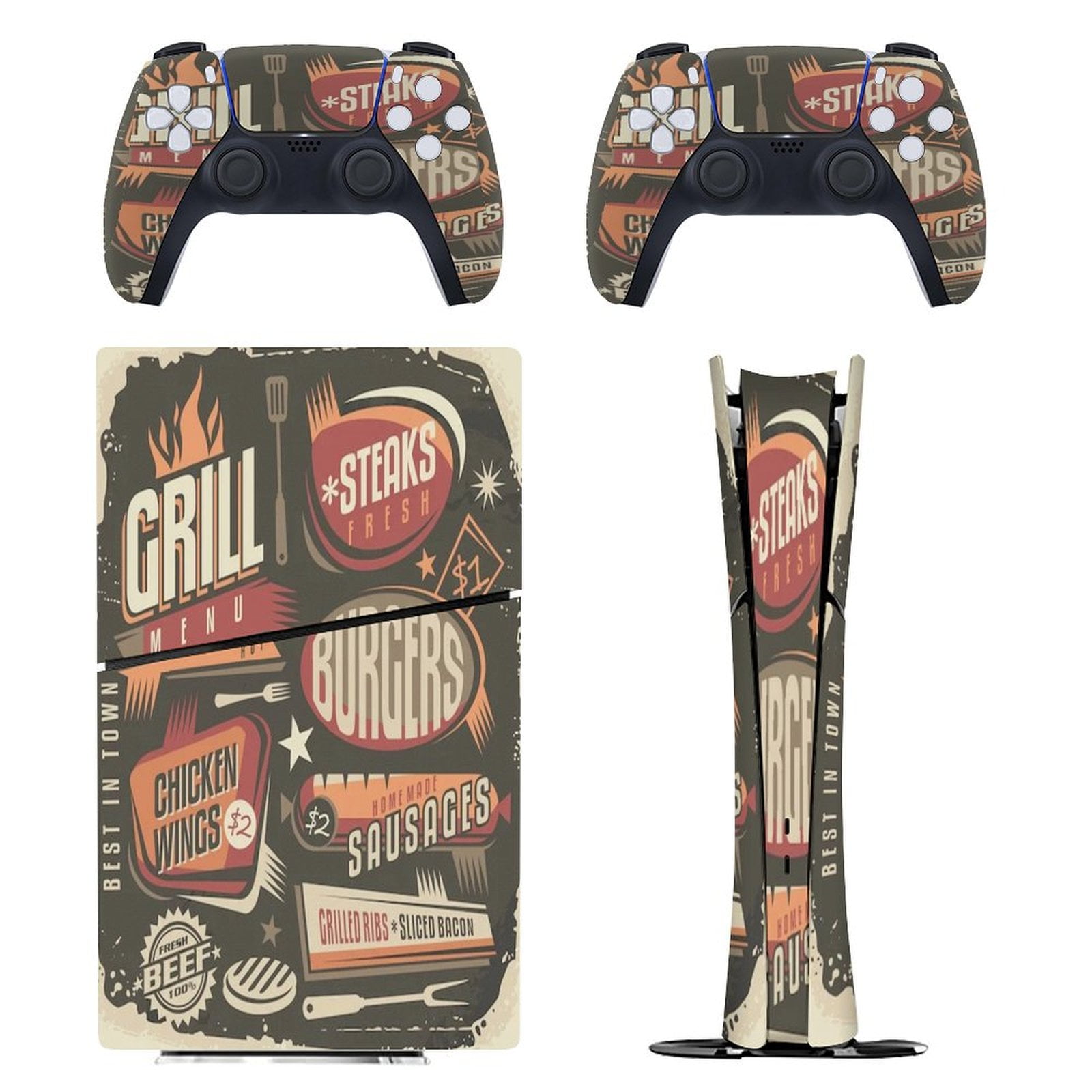 Fast Food Restaurant Menu PS5/PS5 Pro/PS5 Slim Digital Disc Skin ...