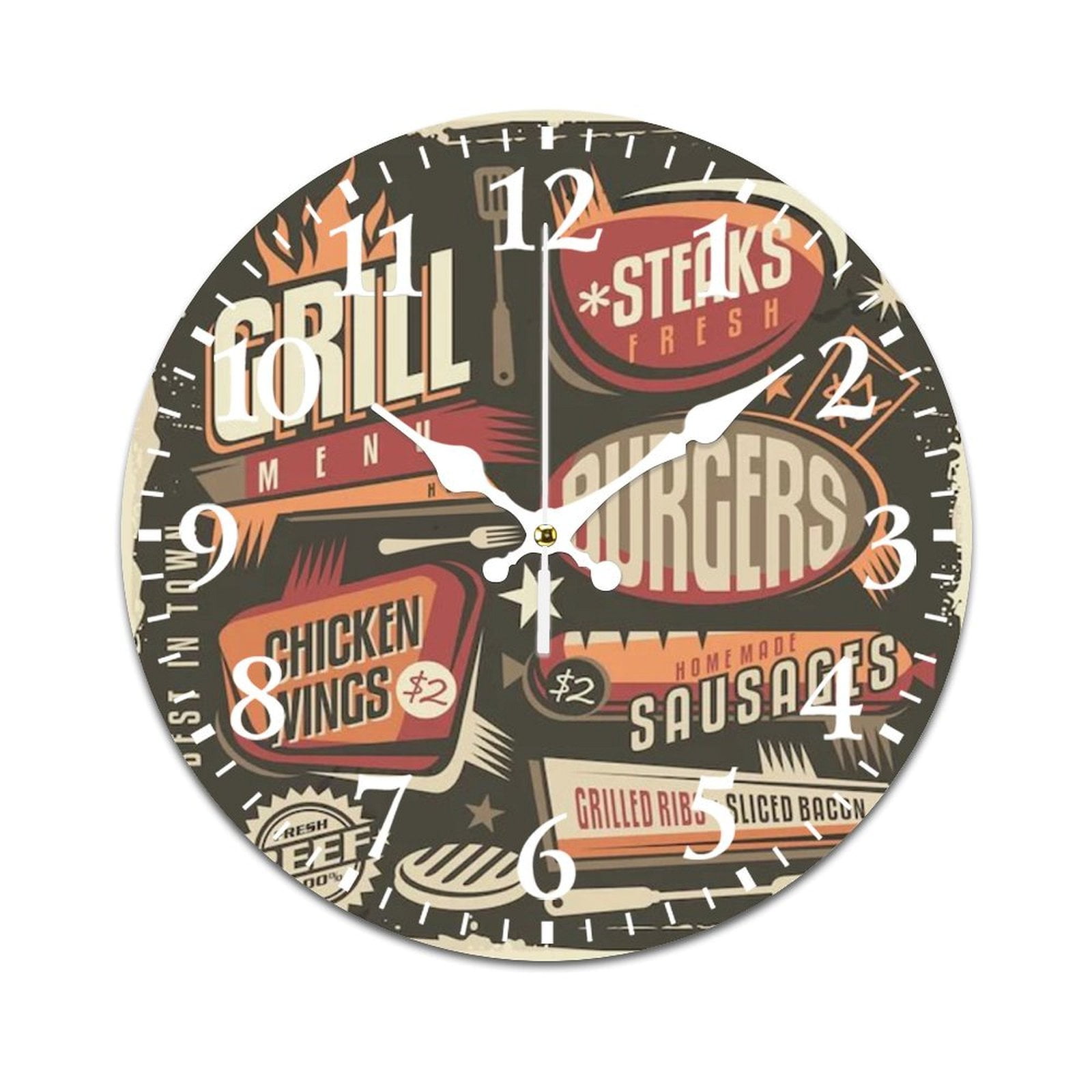 Fast Food Restaurant Menu Wall Clock Modern Design Clocks Wall Hanging ...