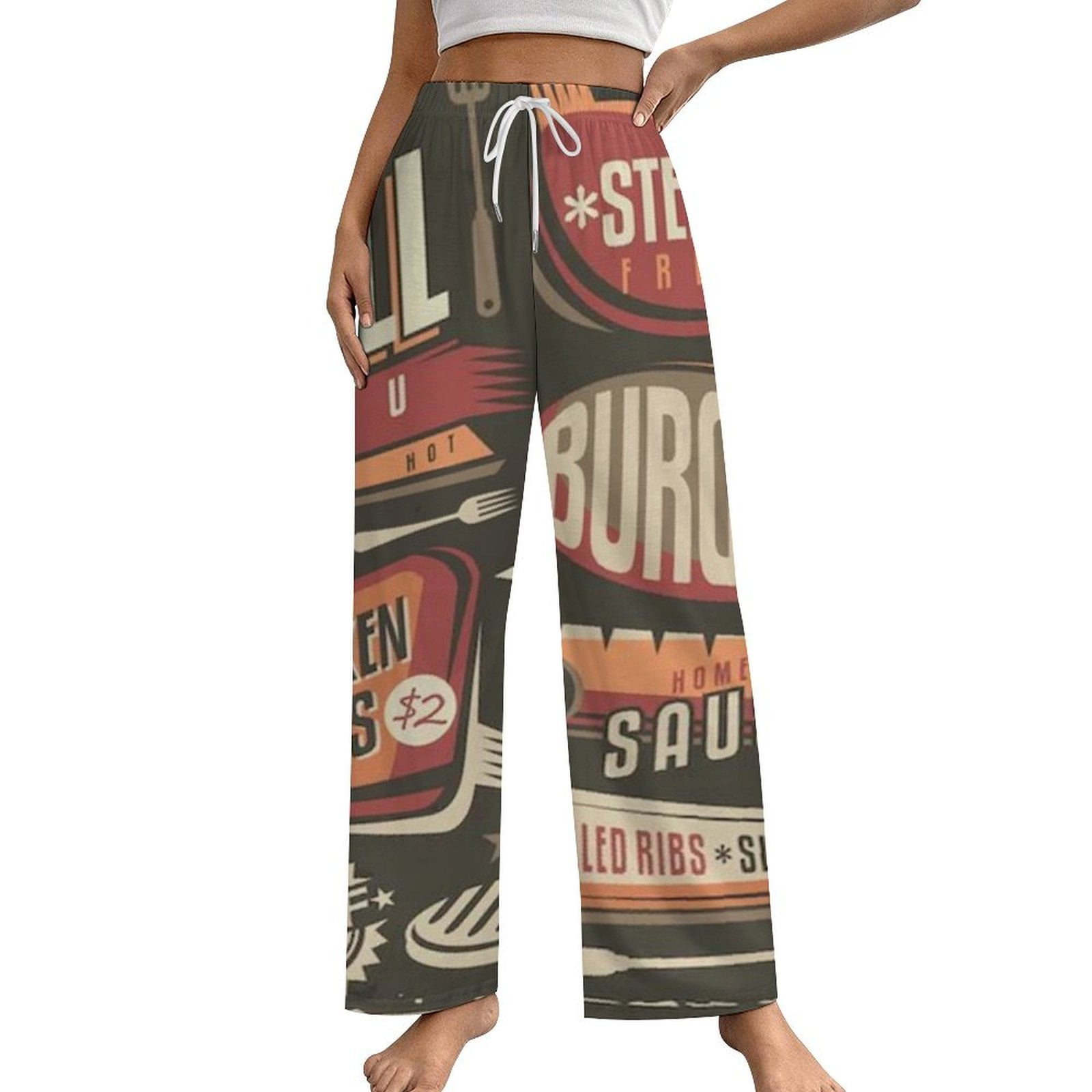 Fast Food Restaurant Menu Women's Pajamas Pajama Pants Women's ...